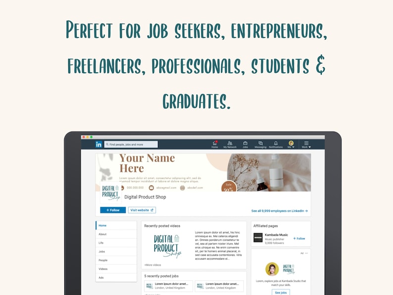 Customizable Linkedin Header Template for Canva | Professional Banner ...
