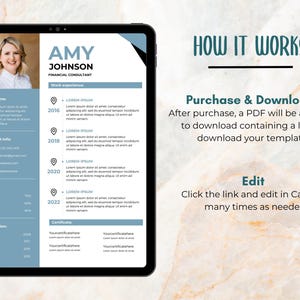 Modern Professional Cv/resume Canva Template | Customizable & Elegant ...
