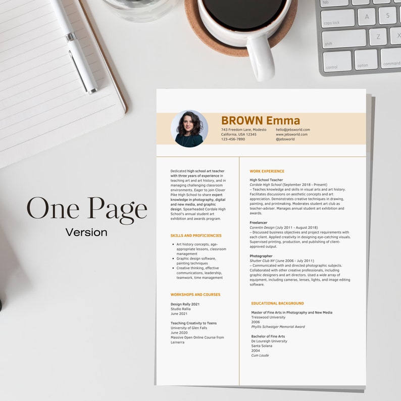 Editable and Well-organized Resume + Cover Letter Template, Create Your ...