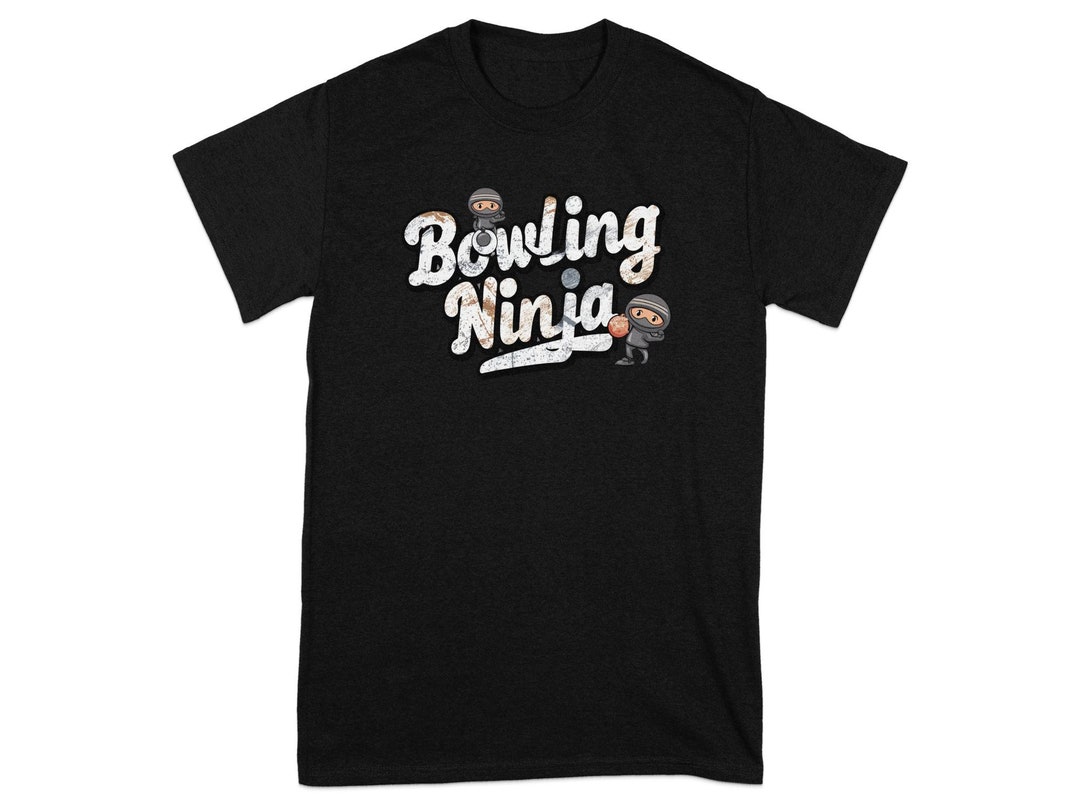 Bowling Ninja Graphic T-shirt, Funny Bowling Shirt, Cute Ninja Shirt ...
