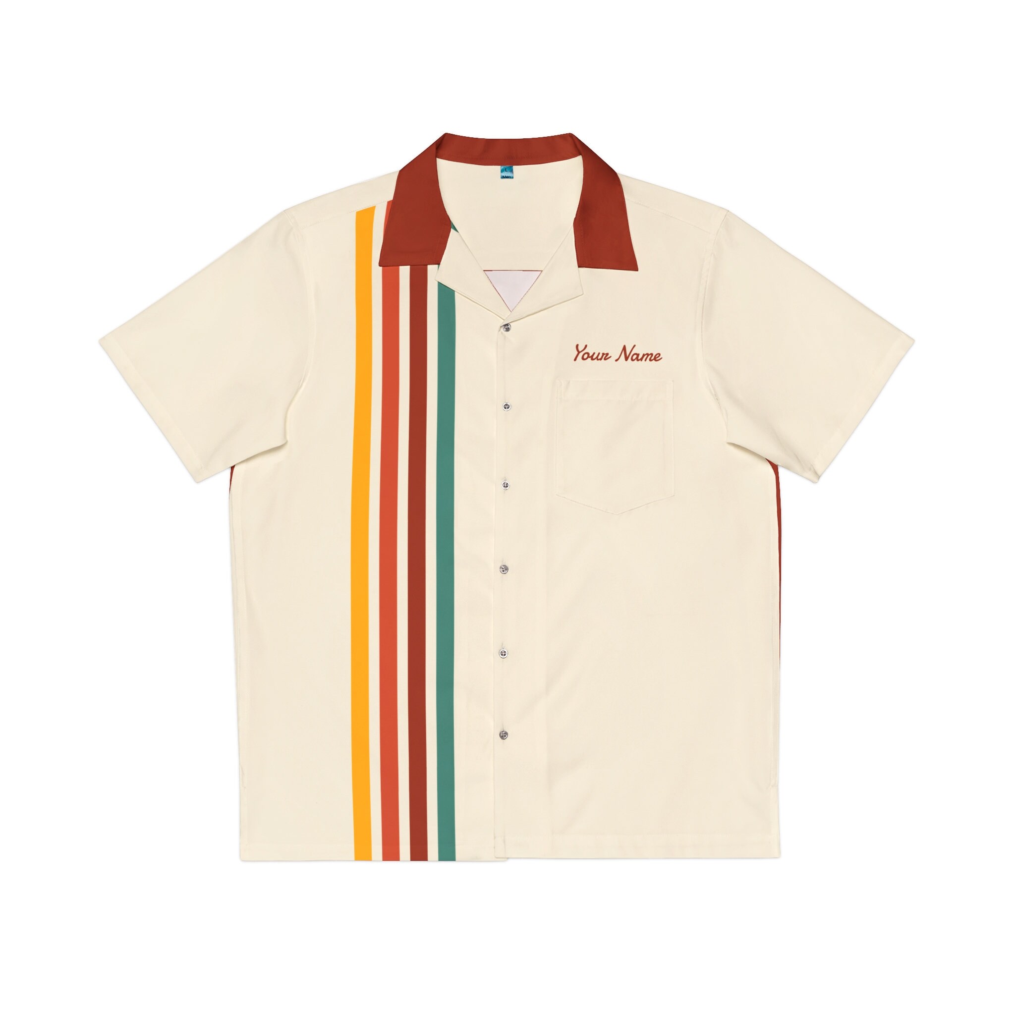 Retro Vintage-inspired Bowling Shirt, 1950s Style, Hawaiian Button-up ...