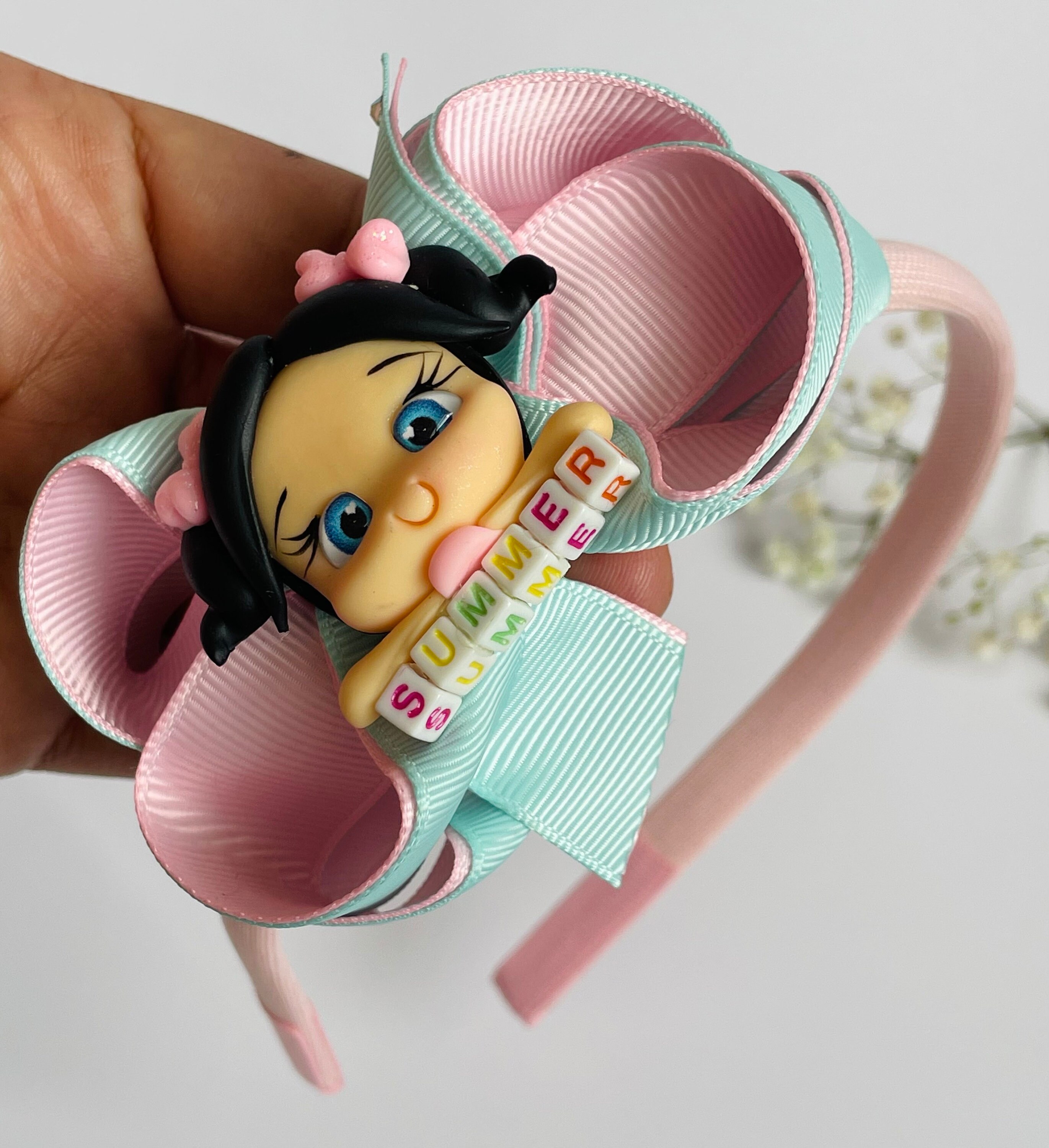 Personalized Biscuit Doll Hair Bow Bows With Name Unique and Beautiful ...