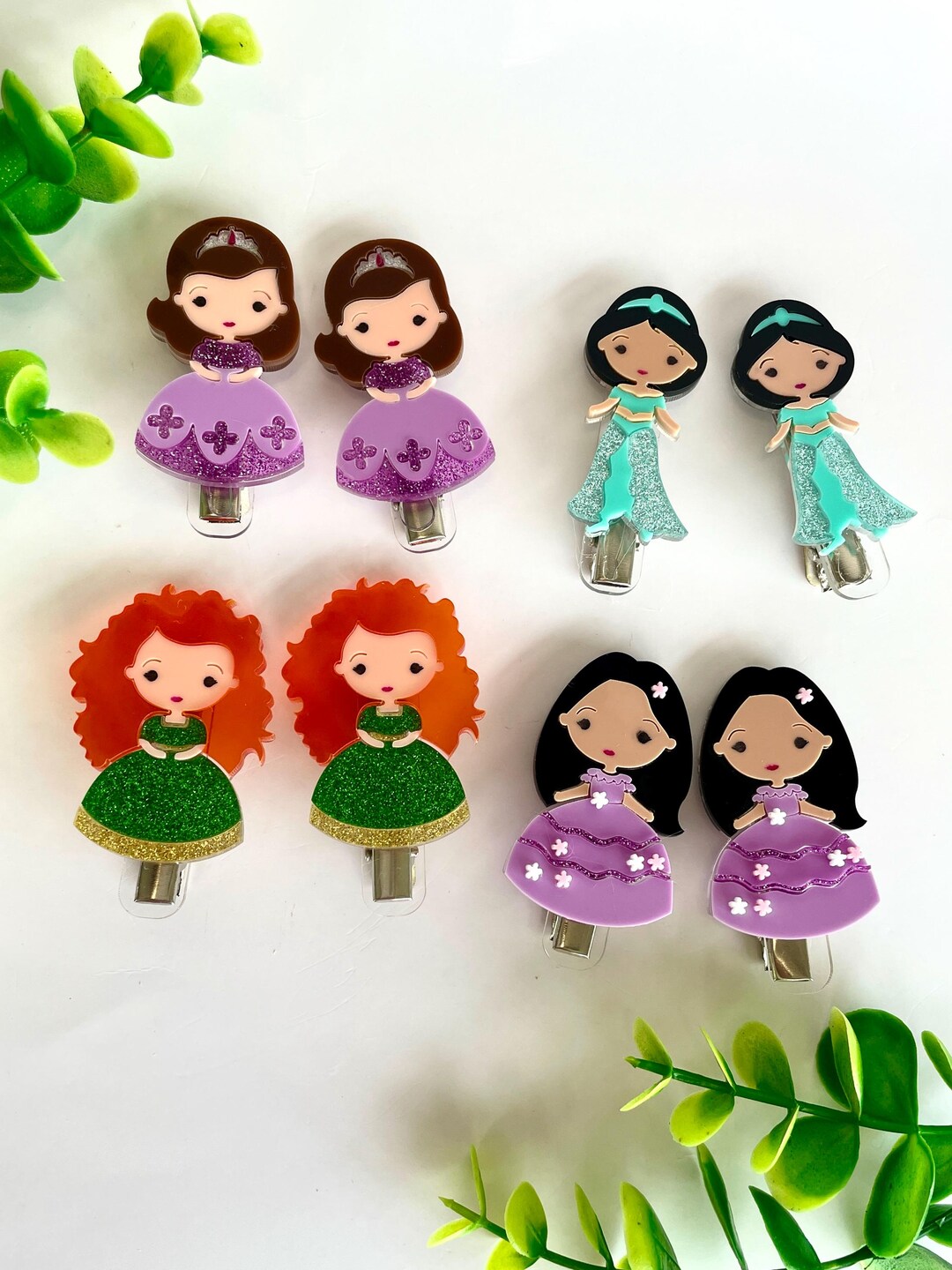 Princess Character Hair Clips | Birthday Party Favors. - Etsy