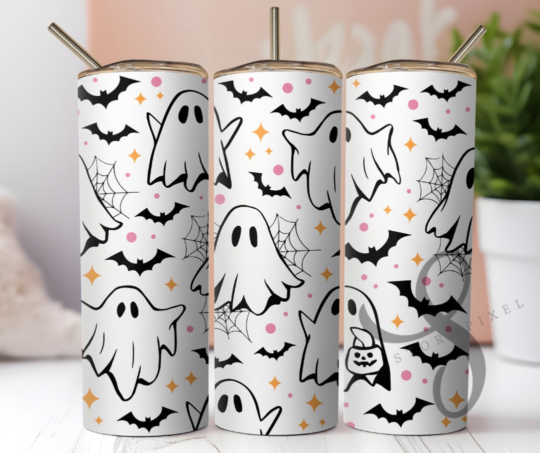 Spooky Ghost, Bat Tumbler Wrap, Design, Sumblimation - Etsy