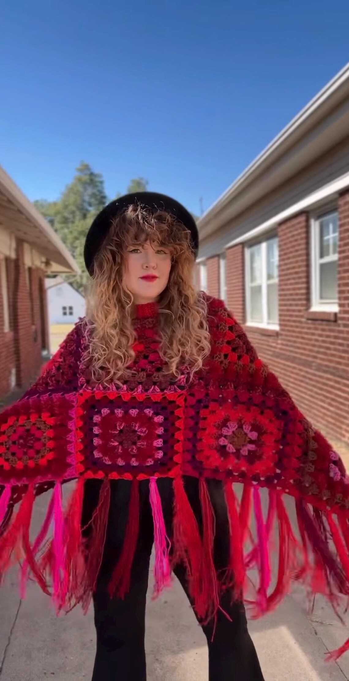 Handmade Crocheted Poncho: Wool Blend, Fits Any Body - Etsy