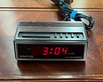 24-164 Vintage Spartus Sonic Wood Grain Model 1108 Digital Tested Alarm ...