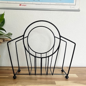 Vintage Metal Atomic Era Magazine Rack - Etsy