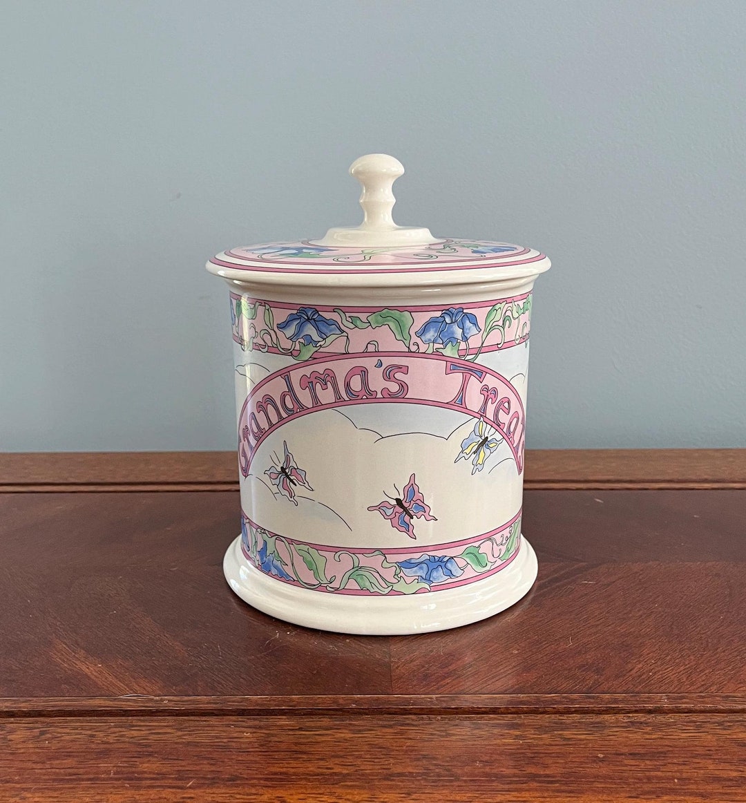 Vintage 80's grandma's Treats Ceramic Cookie Jar/canister - Etsy