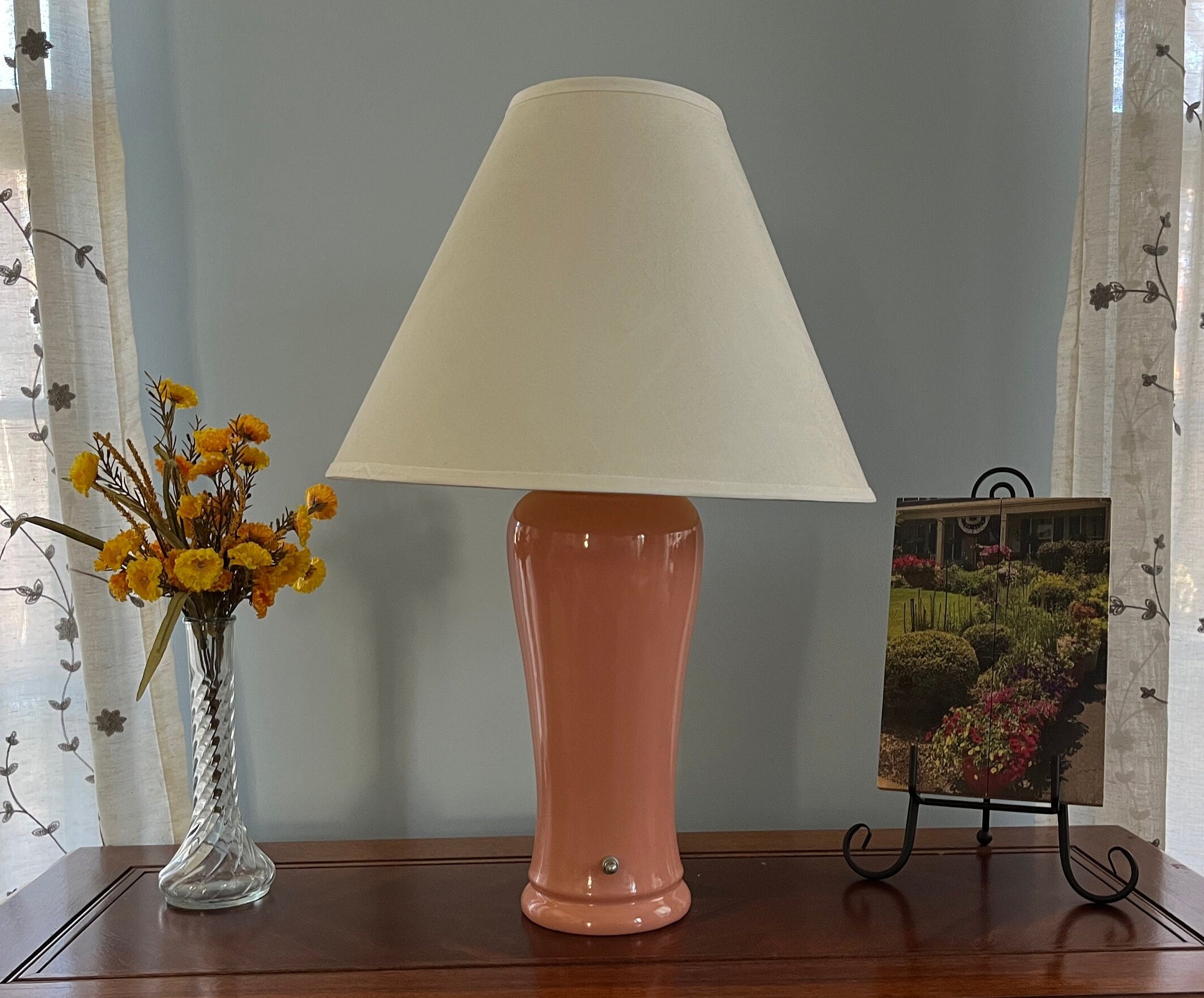 Vintage Art Deco Revival Dusty Pink Ceramic Lamp - Etsy