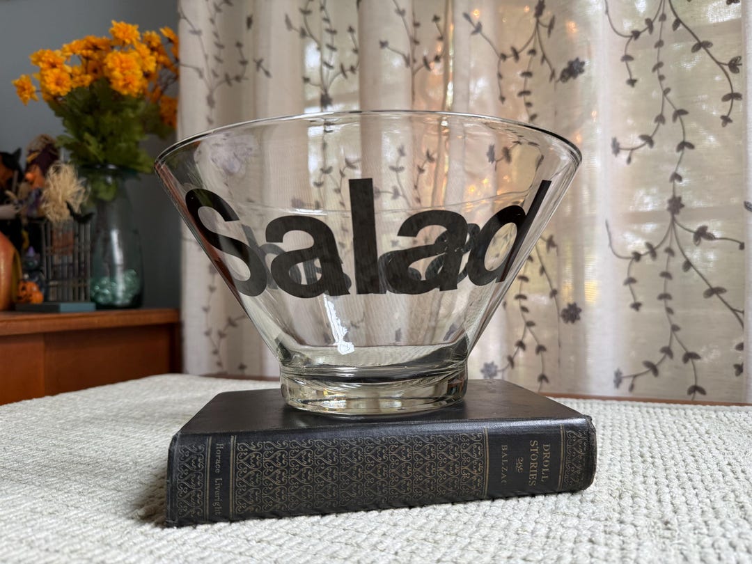 Vintage MCM 70's Wheaton Glass Large "salad" Bowl - Etsy