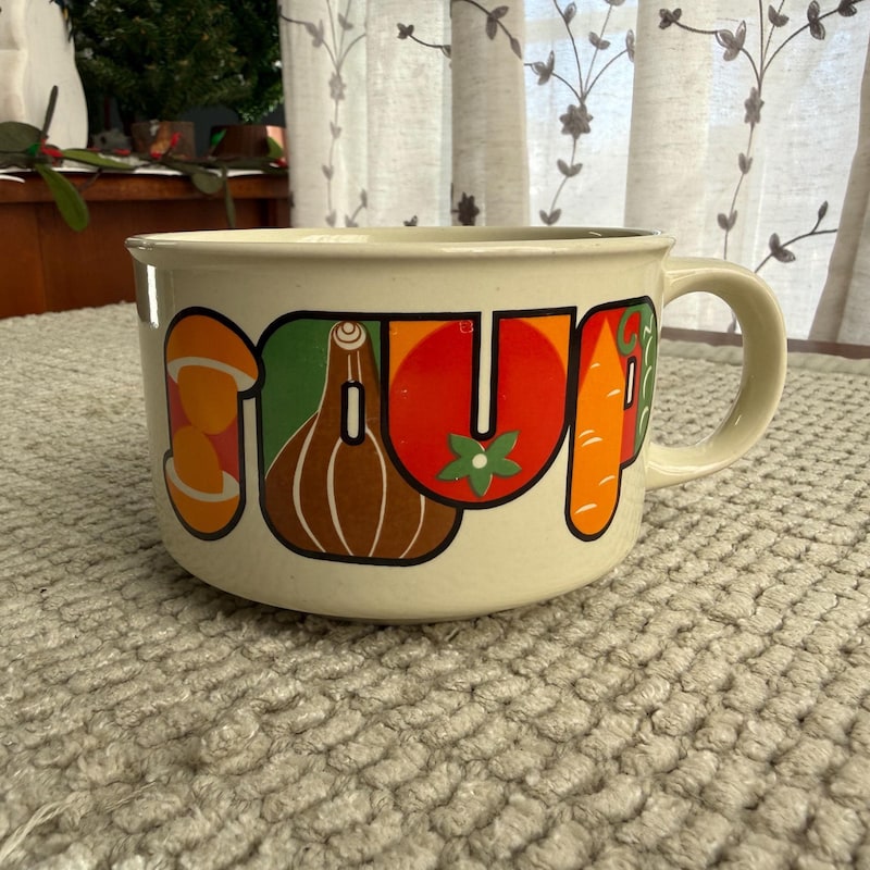 70s Stoneware Soup Mugs - Etsy