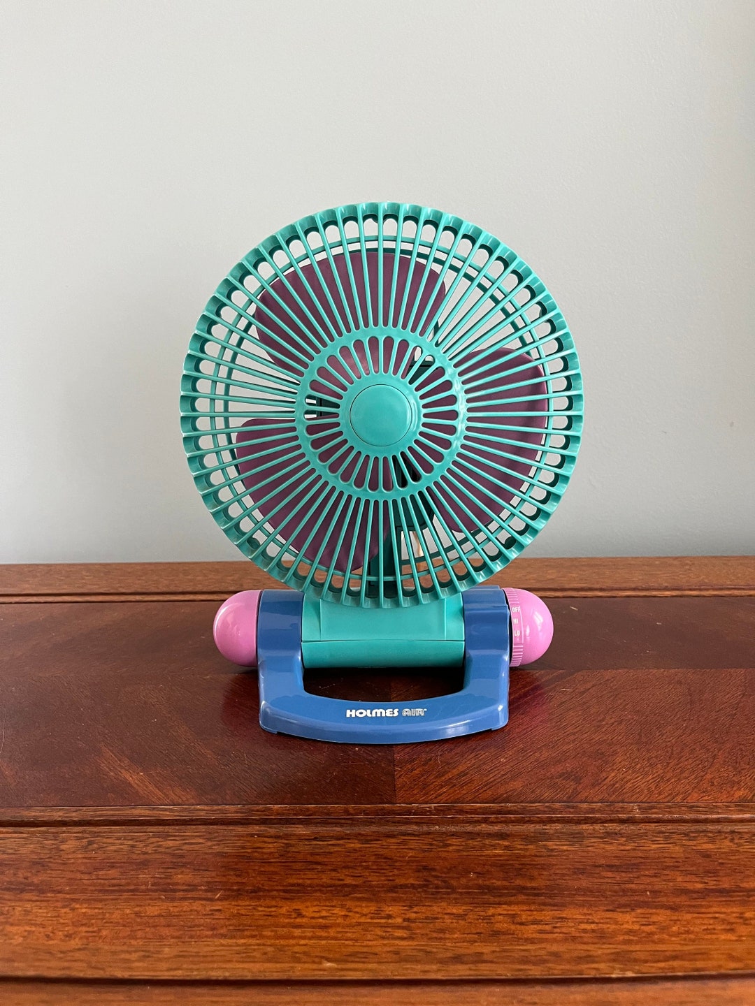Vintage 90's Turquoise, Pink, and Blue Holmes Desk Fan - Etsy