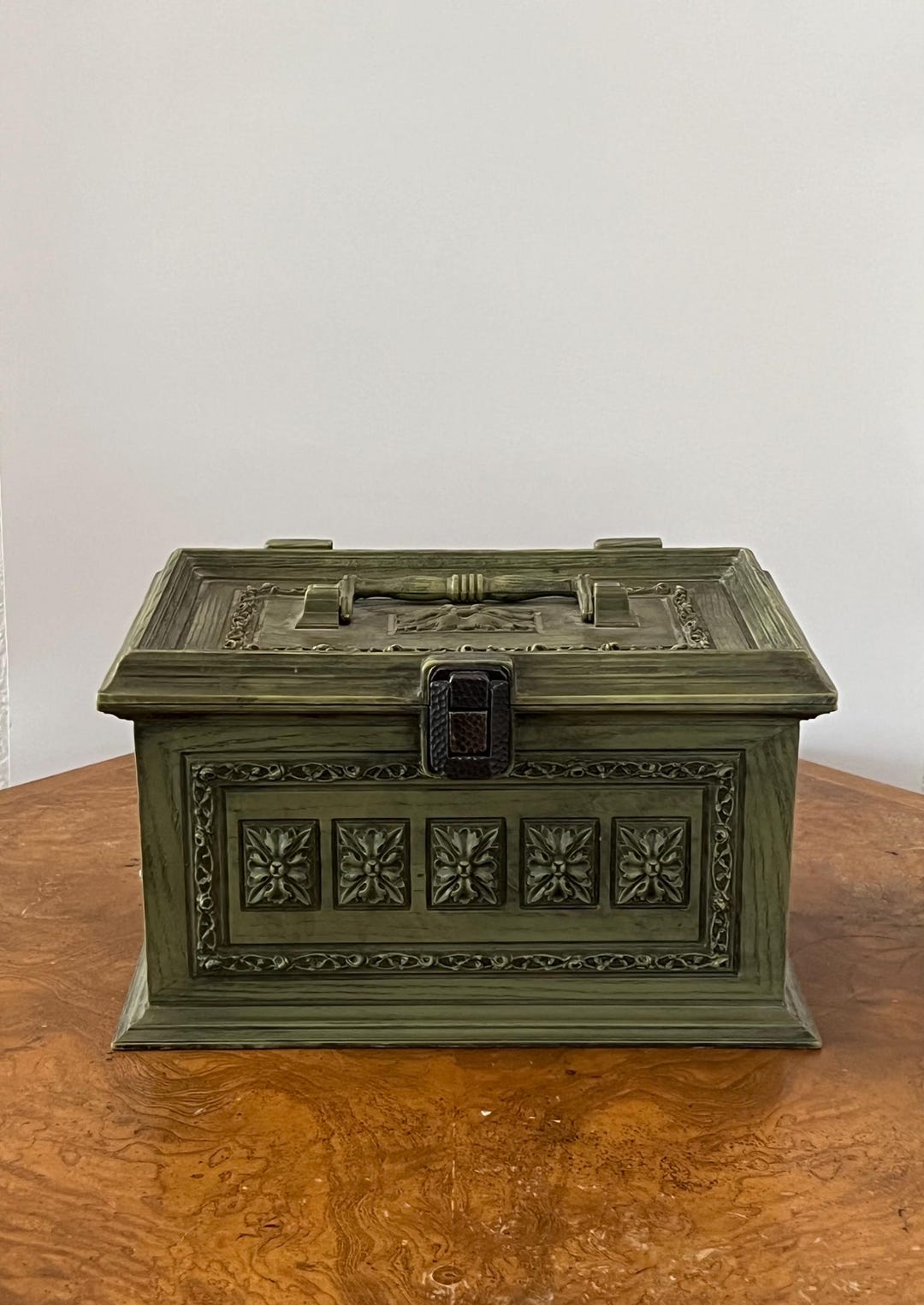 Vintage 70's MCM Avocado Green Max Klein Sewing Box - Etsy