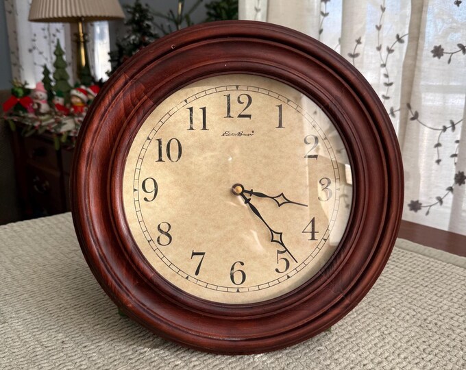 Vintage 80s Eddie Bauer Round Wood-framed Analog Wall Clock - Etsy