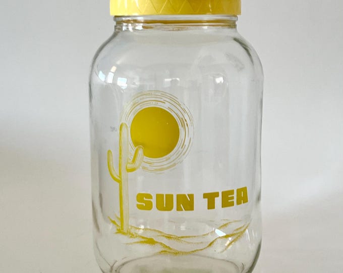 Vintage Sun Tea Jug/jar Glass 1 Gallon Jar 70s Retro - Etsy