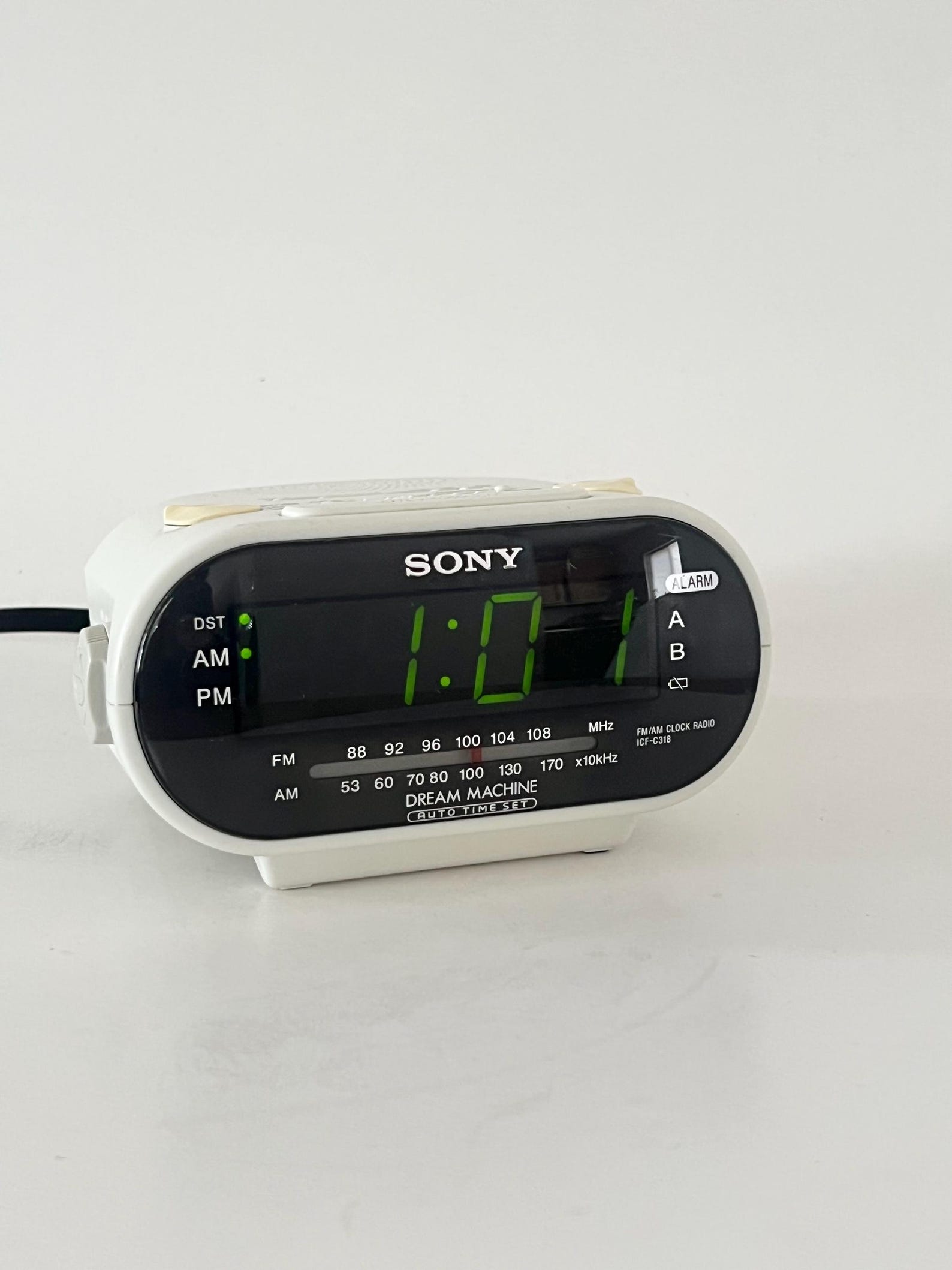 White Sony Dream Machine Digital Dual Alarm Clock/radio, Green LED - Etsy