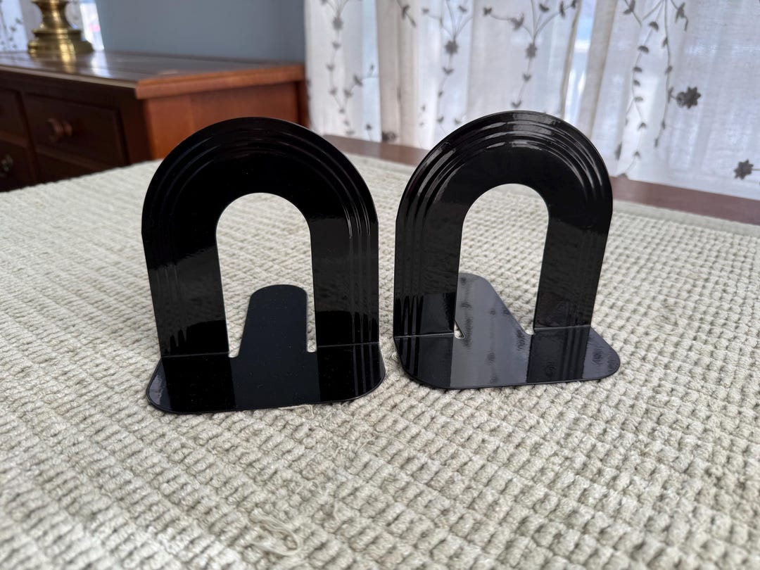Vintage Eldon/rubbermaid Rainbow Arch Black Metal Bookends, Art Deco ...