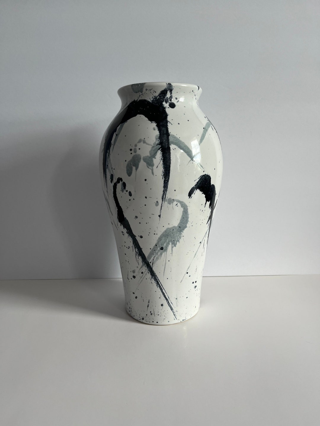 Vintage Harris Potteries Modern Paint Spattered Vase - Etsy