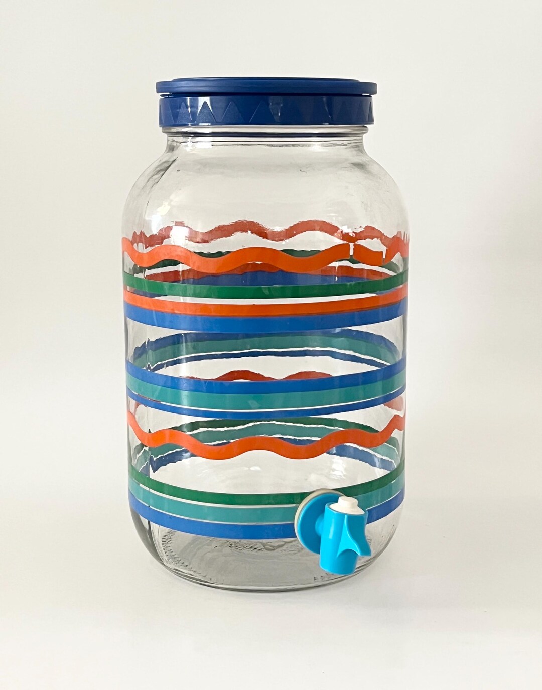 Vintage Striped Glass Sun Tea Jar - Etsy