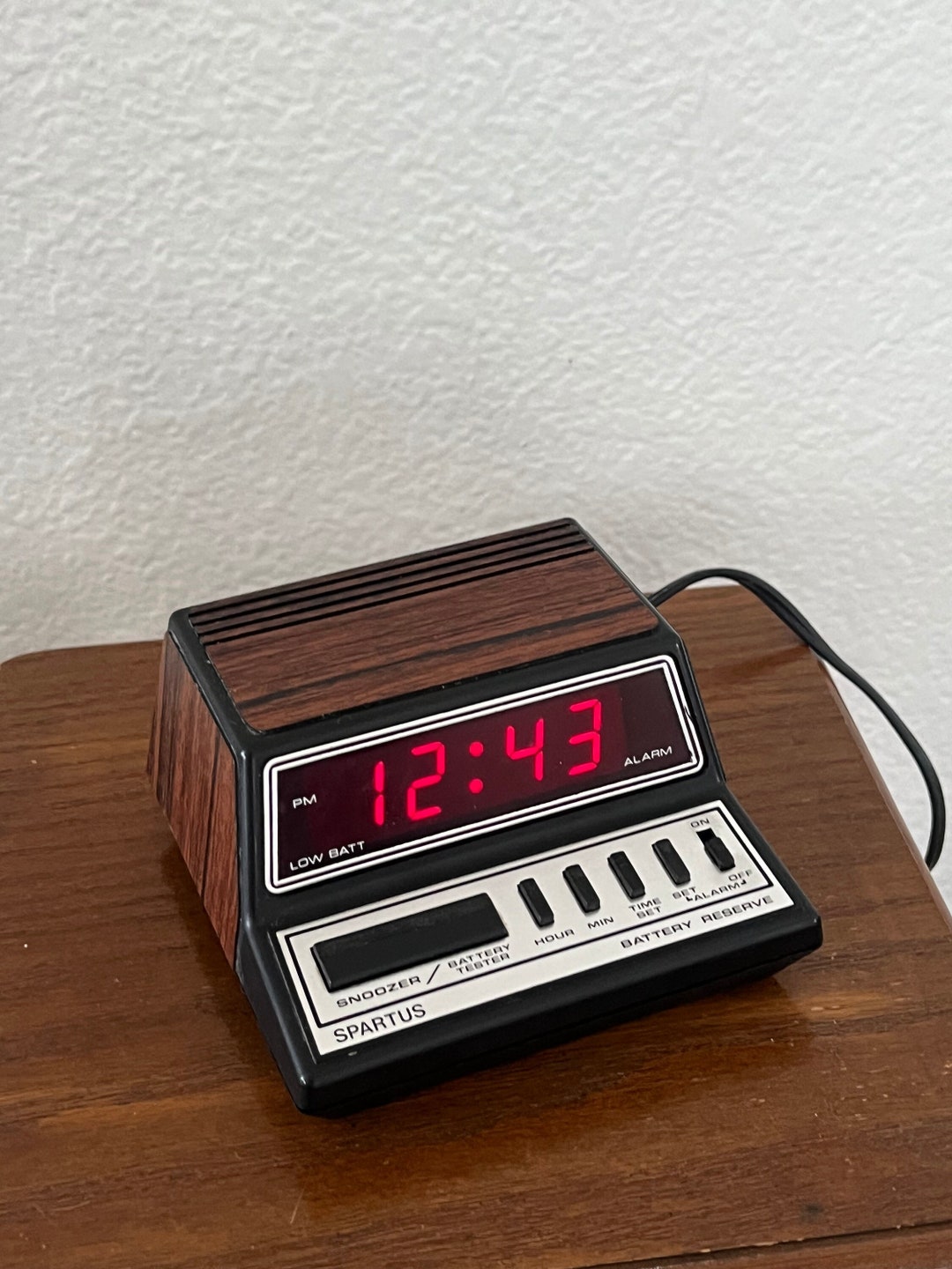 Vintage 80s Spartus Woodgrain Neptune Digital Alarm Clock Model 1104 - Etsy