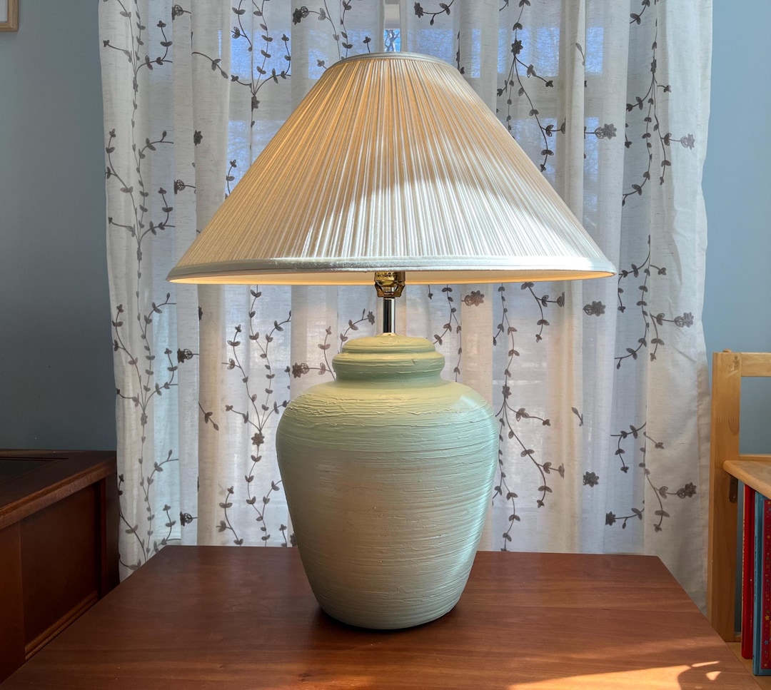 Vintage 90's Teal, Textured, Plaster, 3-way, Alsy Table Lamp - Etsy