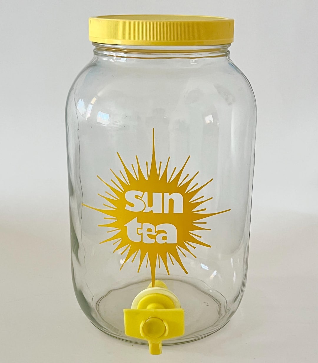 Vintage Sun Tea Jug/jar Glass 1 Gallon Jar 70s Retro - Etsy