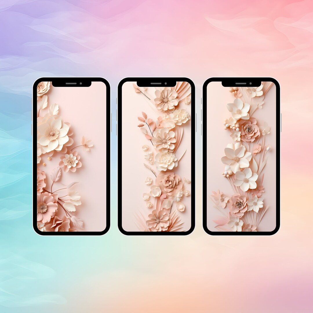 Floral Pastel Phone Wallpaper Light Color Pink Pastel - Etsy