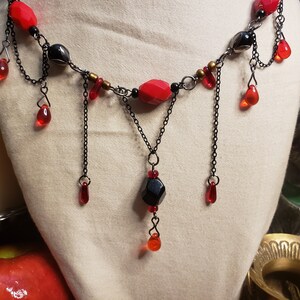 Vampire Queen Choker – Gothic Blood Red Drip Necklace - Etsy