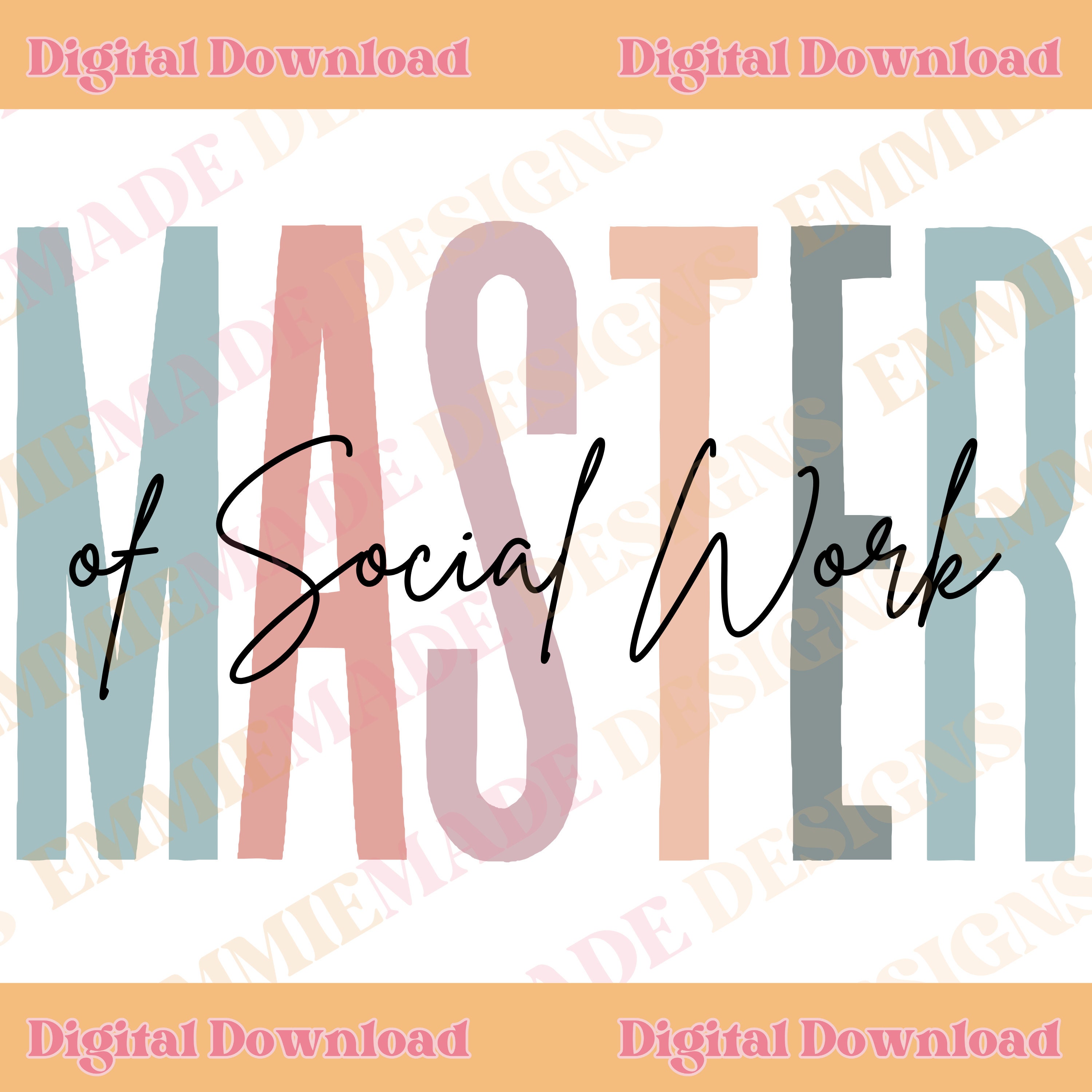 MSW Graduate SVG PNG | Master of Social Work Design (digital Download ...