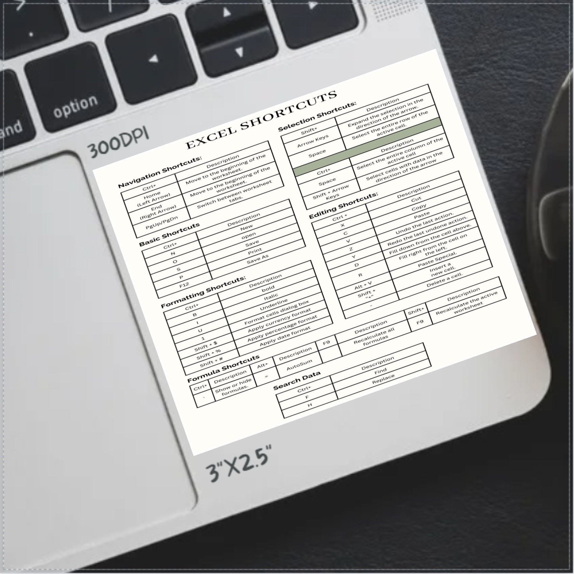 Excel Shortcuts Cheat Sheet: Windows, Academic (digital Sticker/pdf) - Etsy