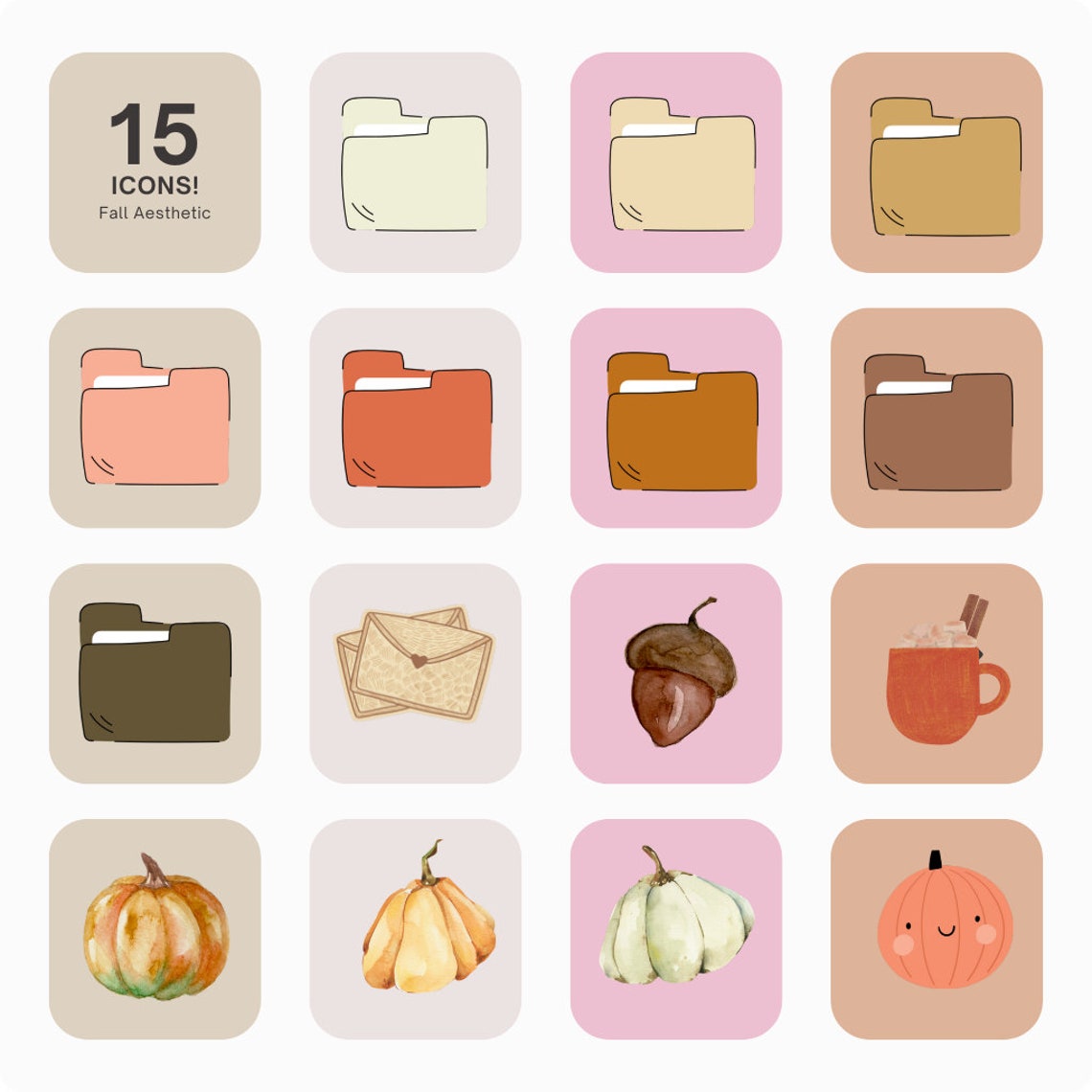15 Fall Aesthetic Folder Icons | Folder Icons for Windows | MacBook Air ...