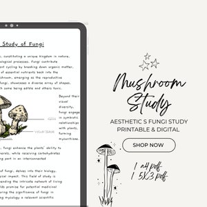 Fungi Study | Mushroom Anatomy Flashcard | Botany Study Guide | Plant ...