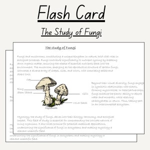 Fungi Study | Mushroom Anatomy Flashcard | Botany Study Guide | Plant ...