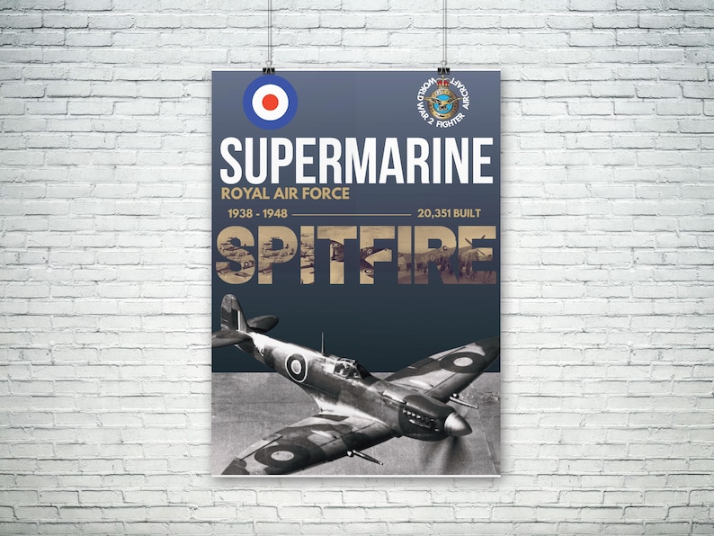 Supermarine Spitfire Poster – WW2 British Fighter Jet – Royal Air Force ...