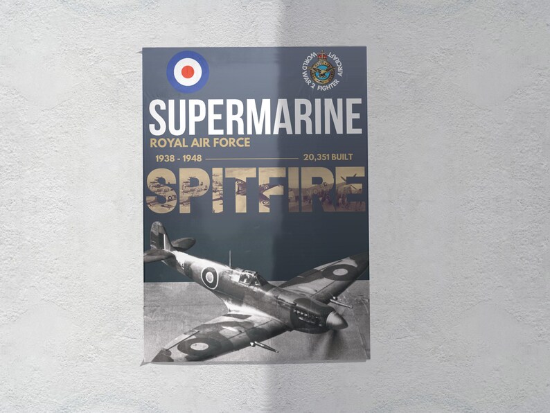 Supermarine Spitfire Poster – WW2 British Fighter Jet – Royal Air Force ...