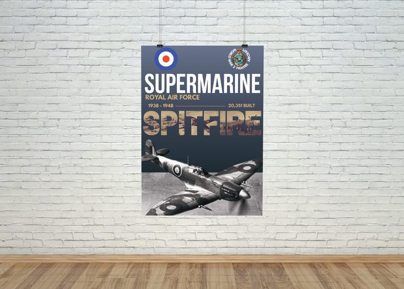 Supermarine Spitfire Poster – WW2 British Fighter Jet – Royal Air Force ...