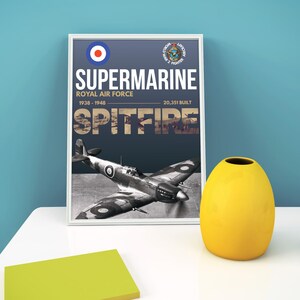 Supermarine Spitfire Poster – WW2 British Fighter Jet – Royal Air Force ...