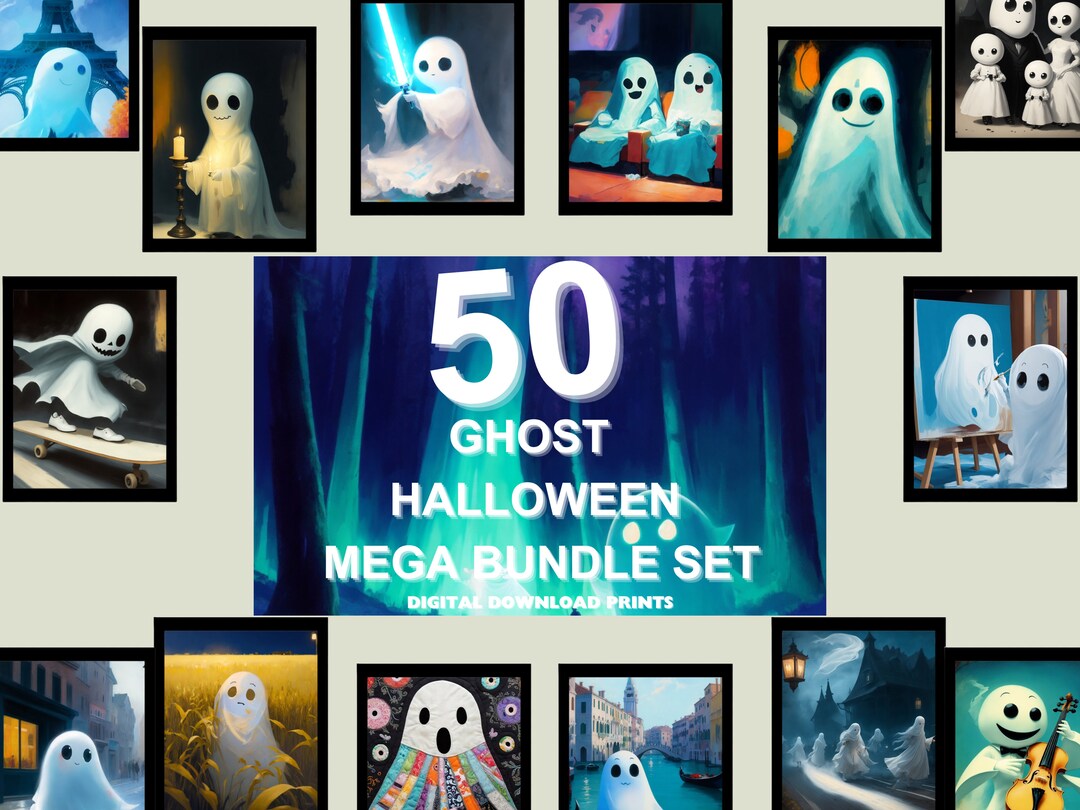 Ghost Mega Bundle Set Halloween Ghost Art Wall Art Home Decor Printable ...