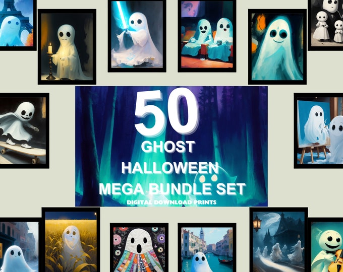 Ghost Mega Bundle Set Halloween Ghost Art Wall Art Home Decor Printable ...