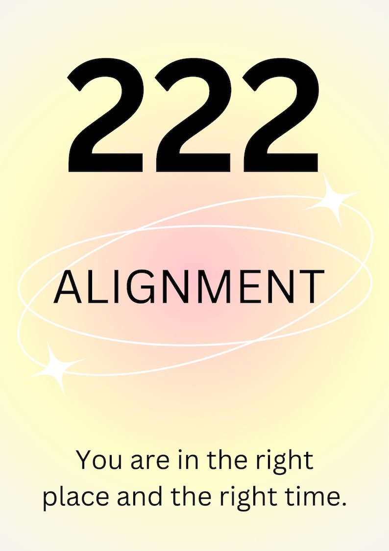 222 Angel Numbers Digital Print Numerology Wall Art Mystic - Etsy