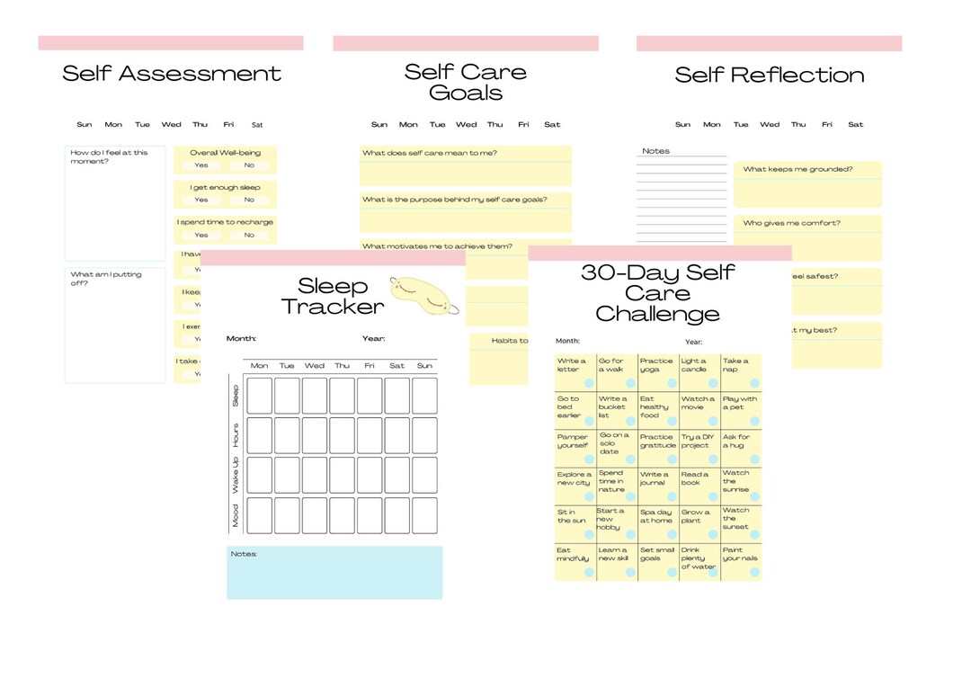 Self Care Planner, Self-care Journal, Self-care Tracker, Self-care ...