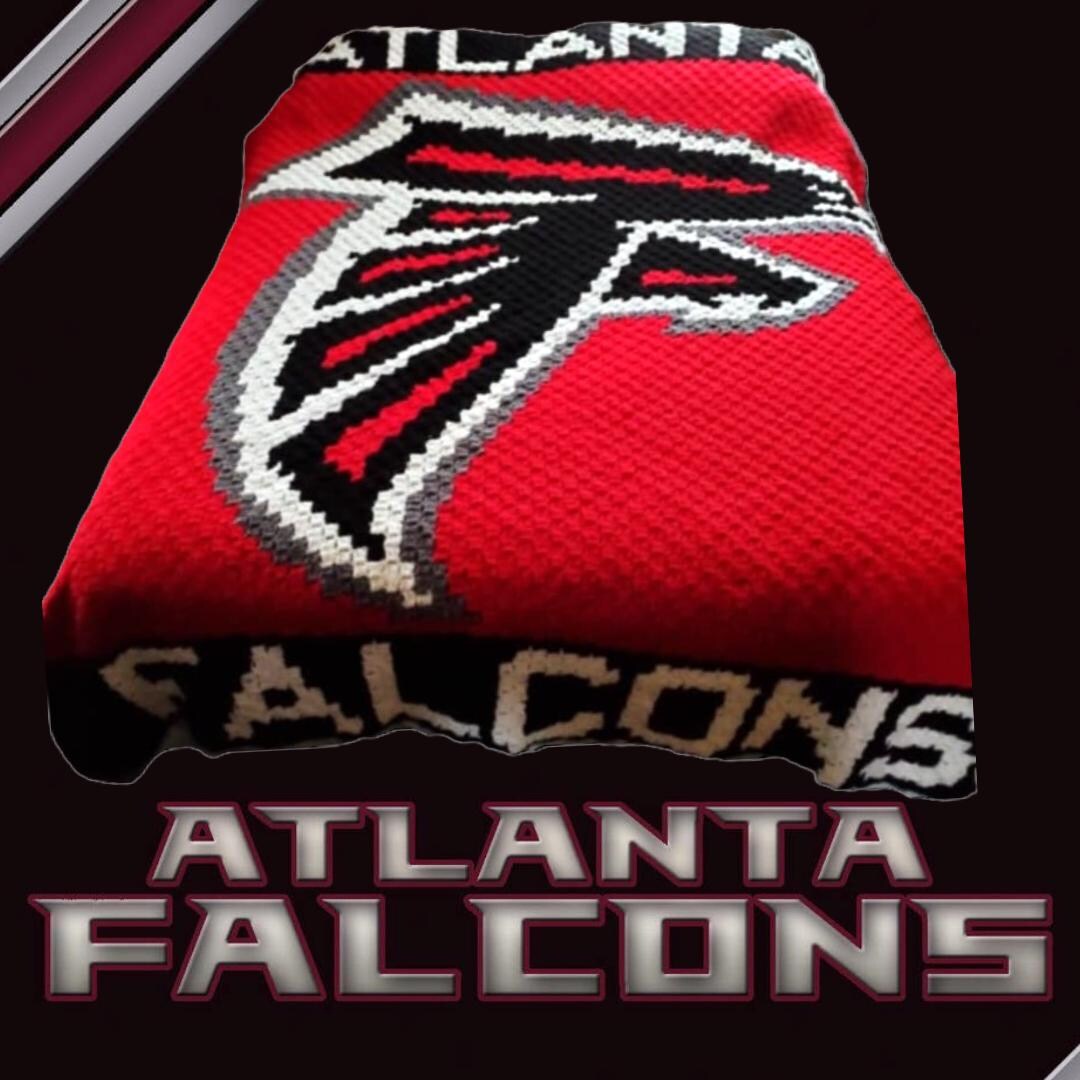 Atlanta Falcons Crochet Blanket - Full Size - Etsy