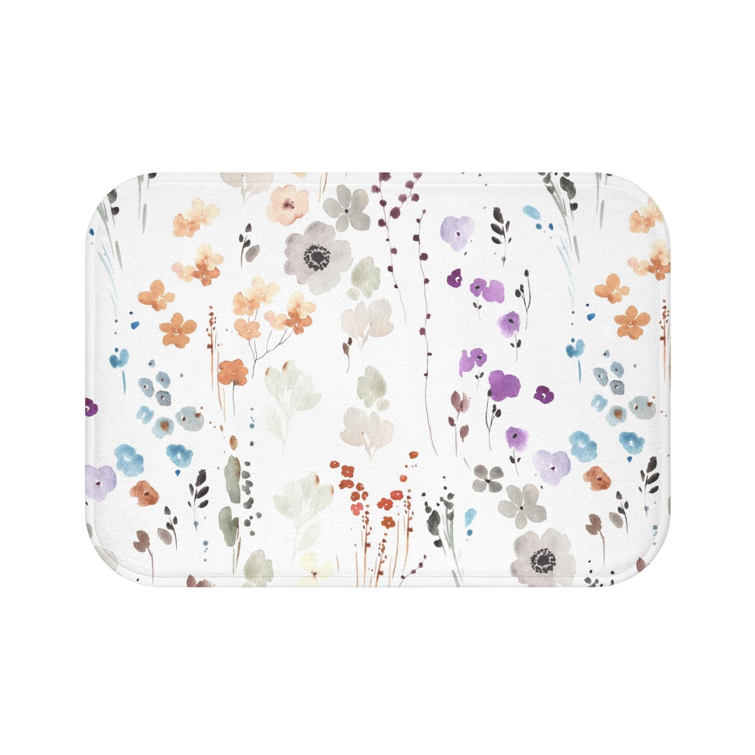 Wildflower Bath Mat Floral Bathroom Decor Nature-inspired - Etsy