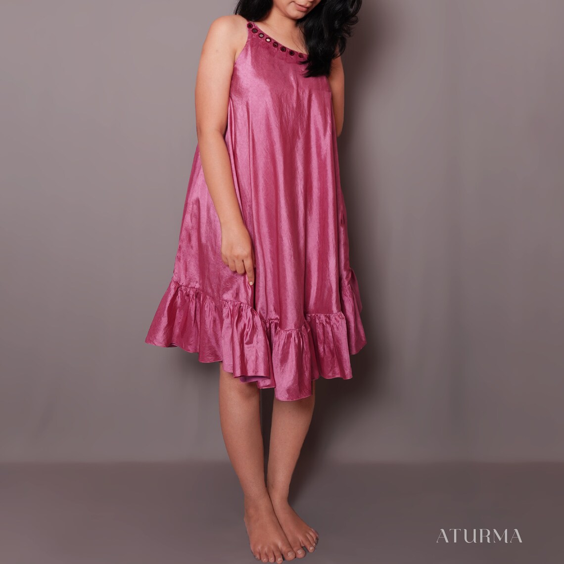 Rosaline Joy Midi Silk Dress 100% Pure Silk-wedding Party Dress ...