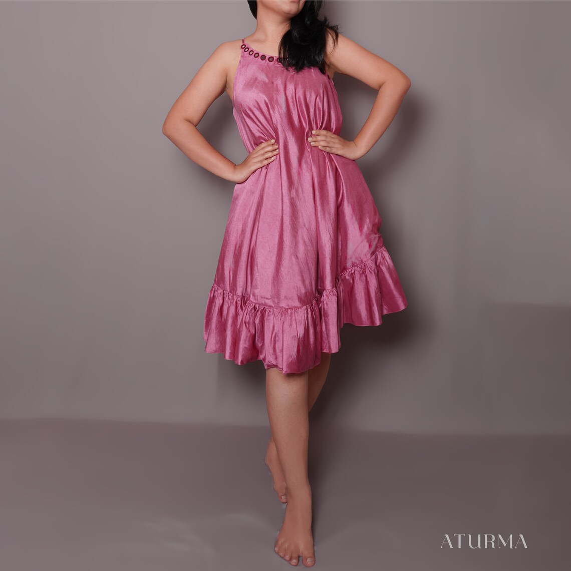 Rosaline Joy Midi Silk Dress 100% Pure Silk-wedding Party Dress ...