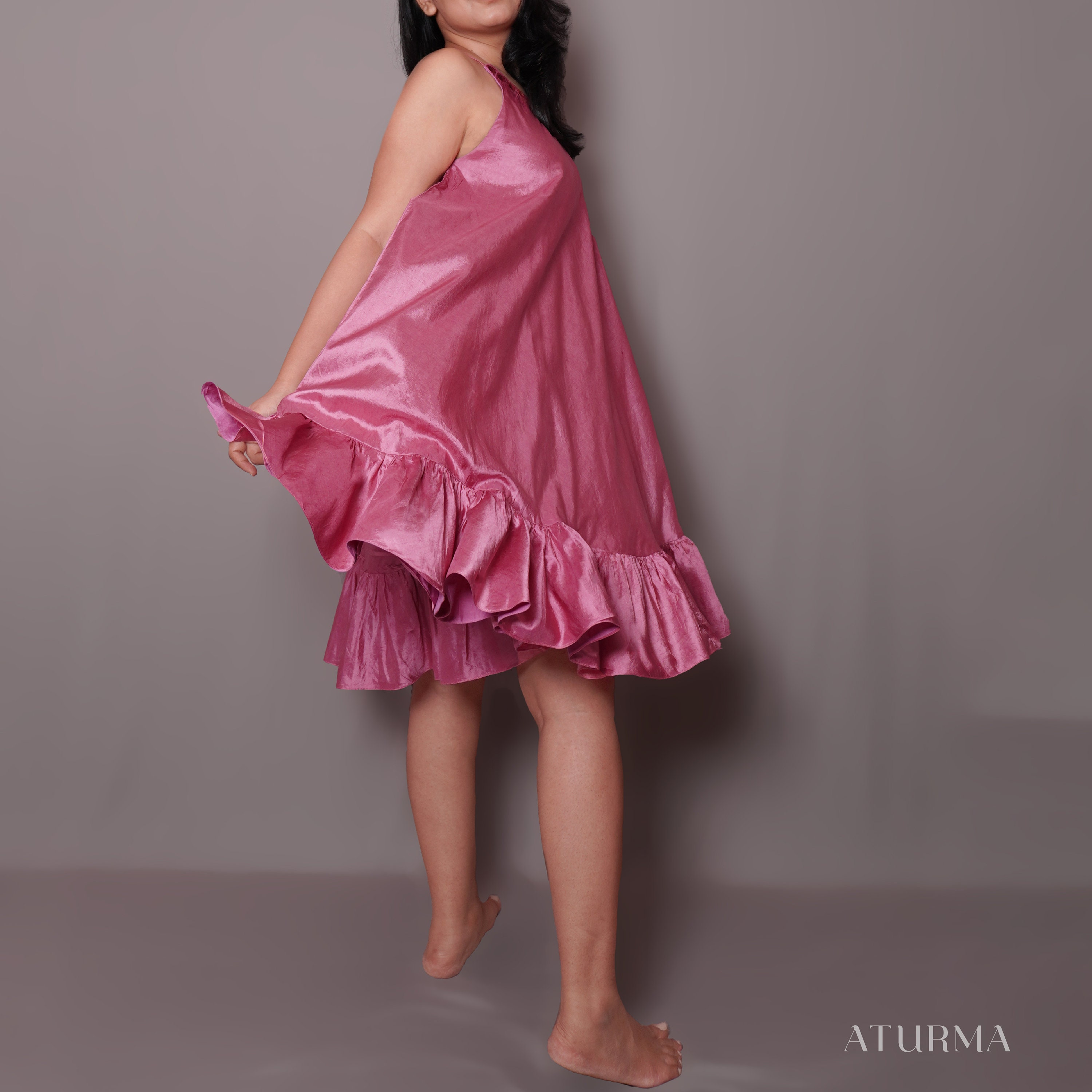 Rosaline Joy Midi Silk Dress 100% Pure Silk-wedding Party Dress ...