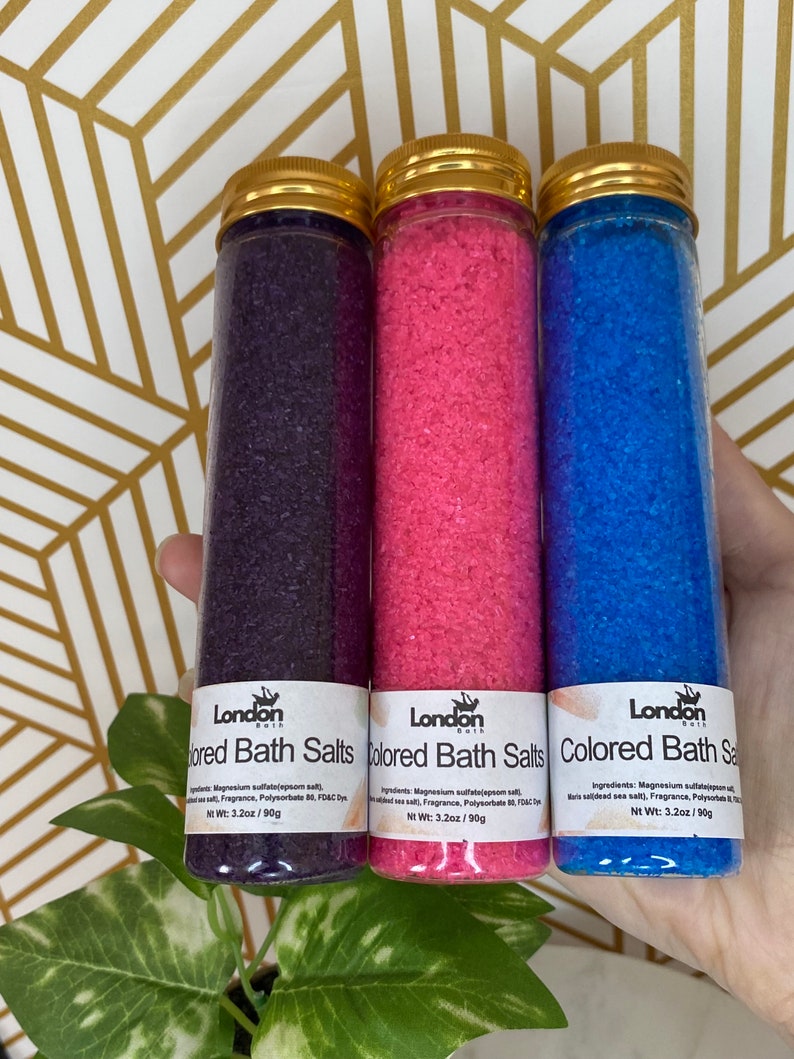 Scented Colored Bath Salts: Handmade Luxury Bath Soak - 10oz - Etsy