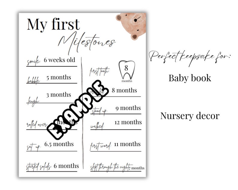 Baby's First Milestones, My First Baby Milestones, Milestones Printable ...
