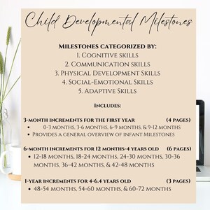 Developmental Milestone Checklist for Children (birth to 6 1/2 Years ...