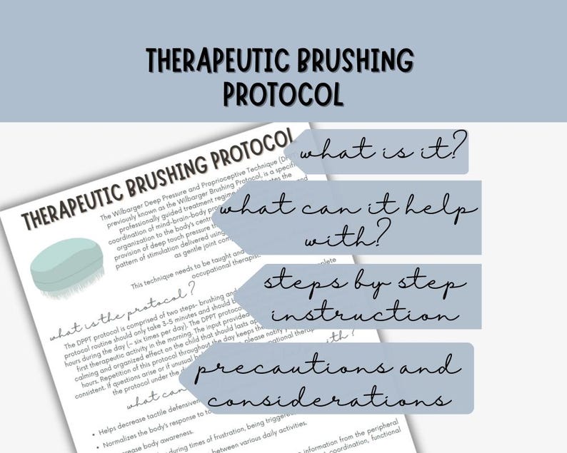 Therapeutic Brushing Protocol Handout, Wilbarger Brushing Protocol ...